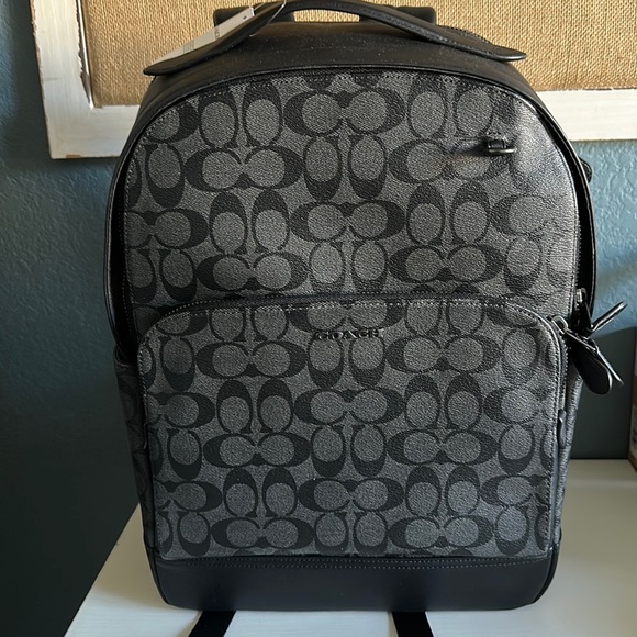 Coach | Bags | Nwt Coach Laptop Backpack Black On Black | Poshmark